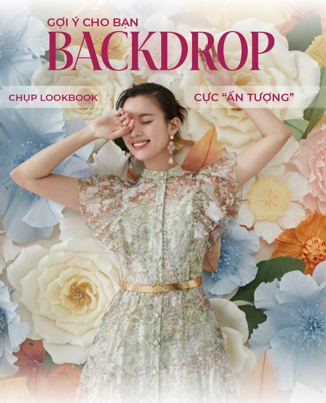 Backdrop chụp Lookbook ấn tượng - Hoa giấy Suchin